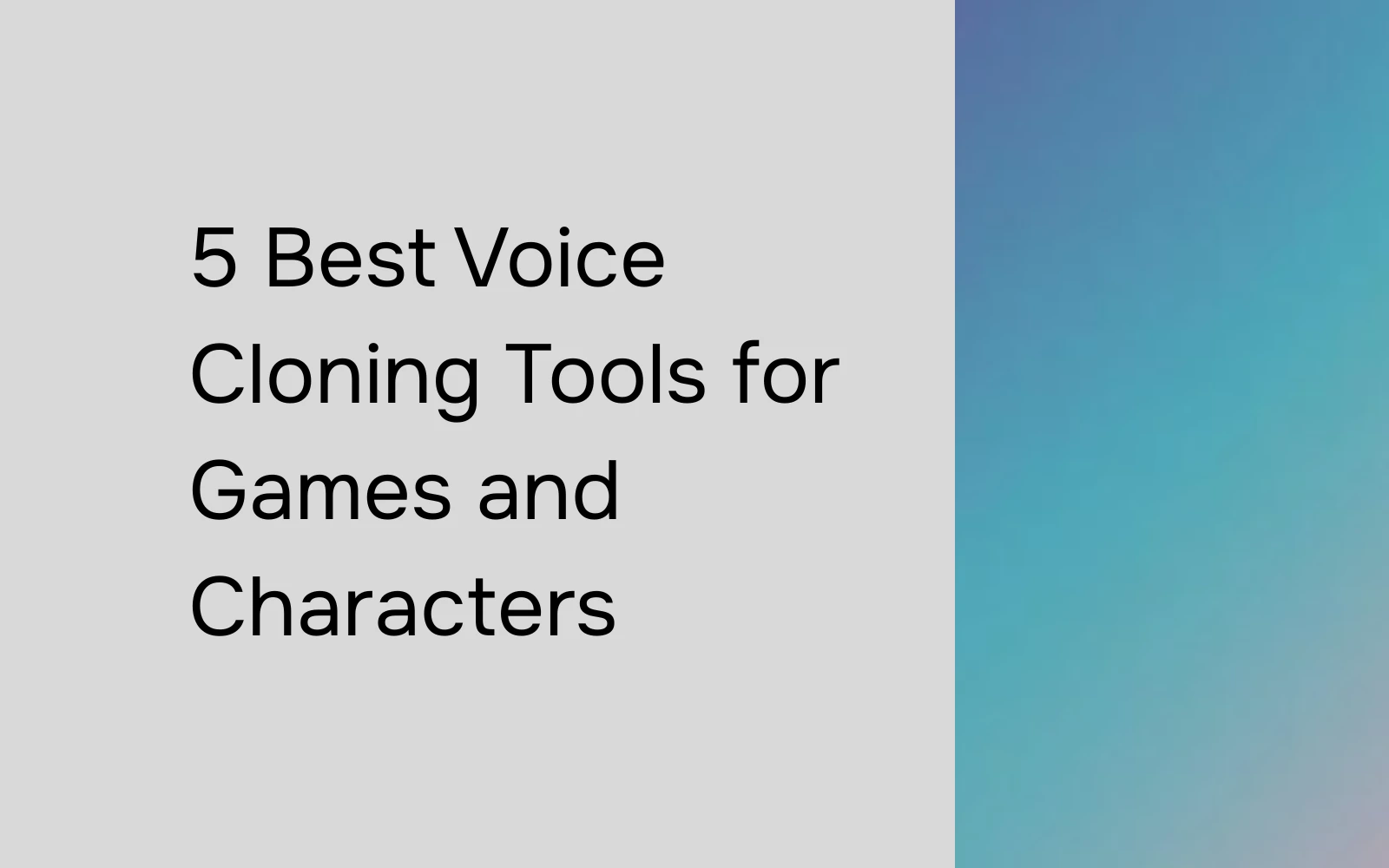 5 Best AI Voice Cloning Tools for Games and Characters (2026) - Fish ...