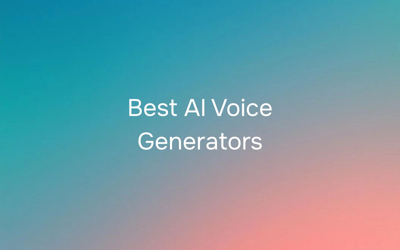 5 Best AI Voice Generators - Fish Audio Blog